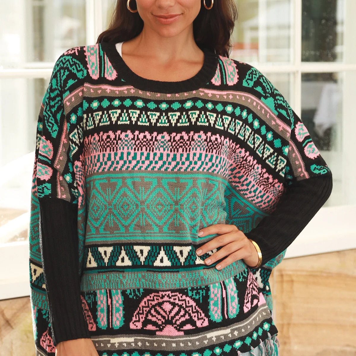 ARIZONA WIDE KNIT FRINGE JUMPER JADE | Bohemian Love Runway